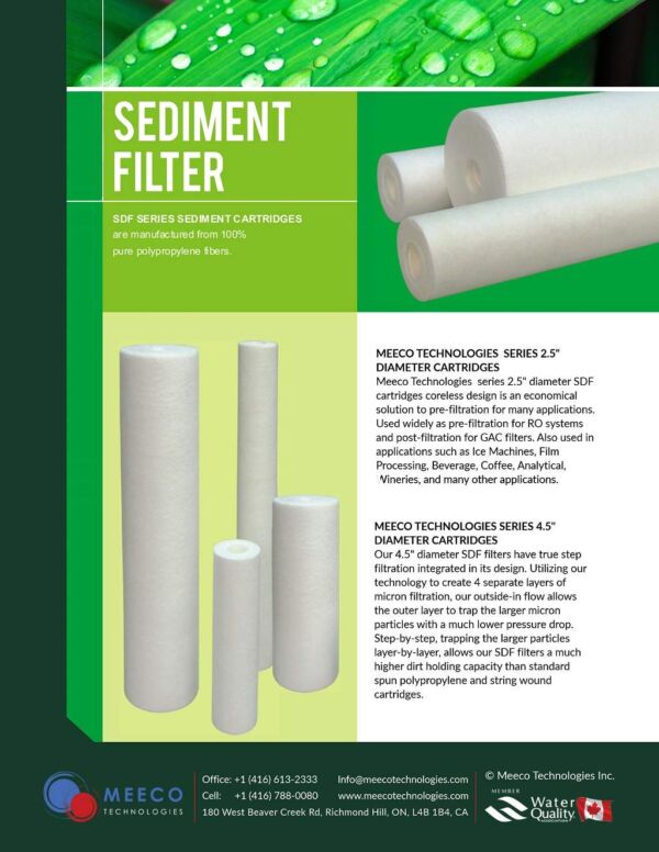 RO Filter | 5 Micron Sediment Filter | MEECO Technologies Inc.